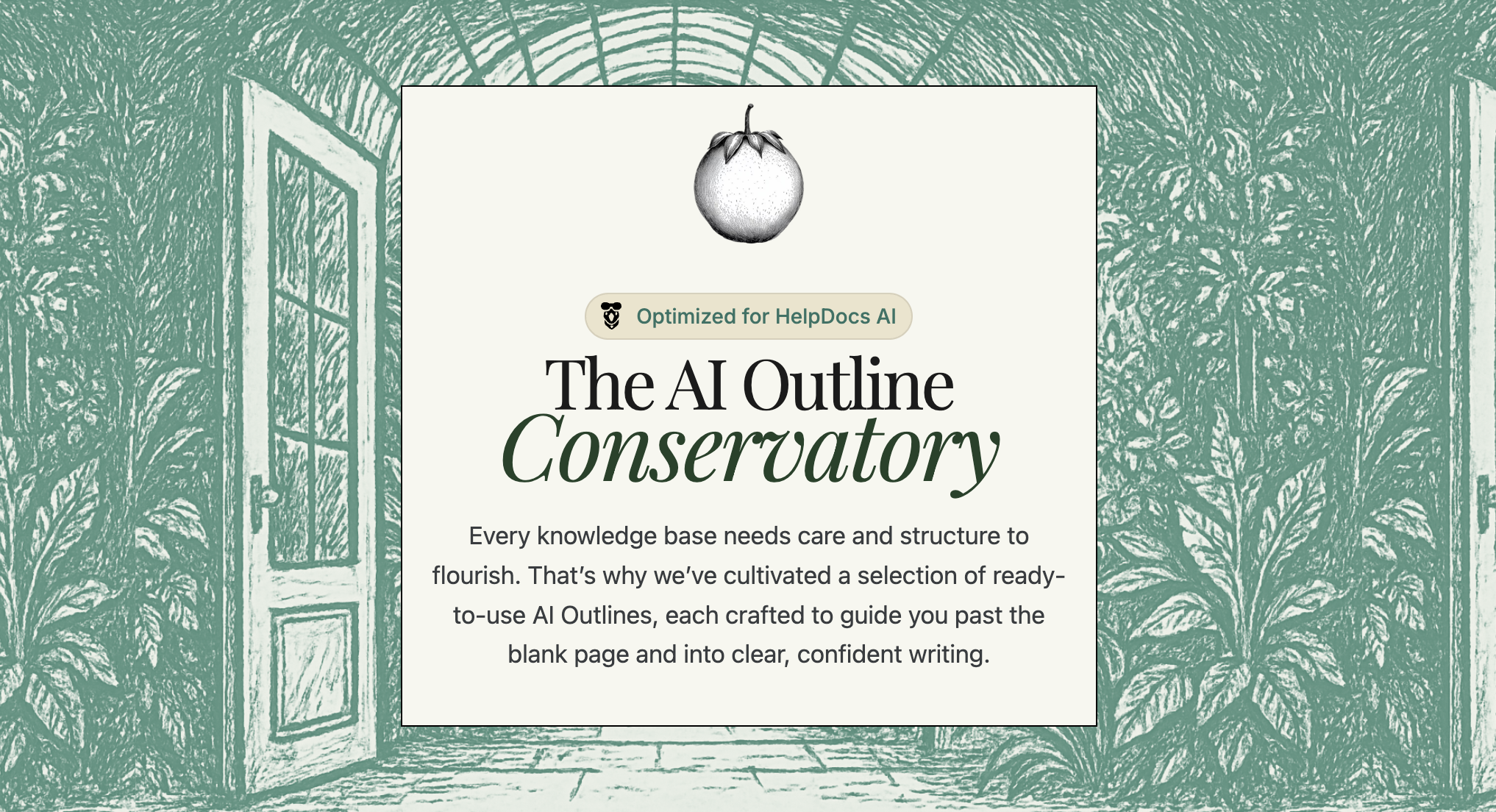 AI Knowledge Base Outlines | HelpDocs AI Outline Conservatory
